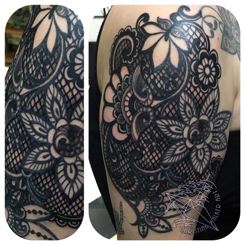 Lucky Bamboo Tattoo Tattoos Christina Walker Lace Ornate Half