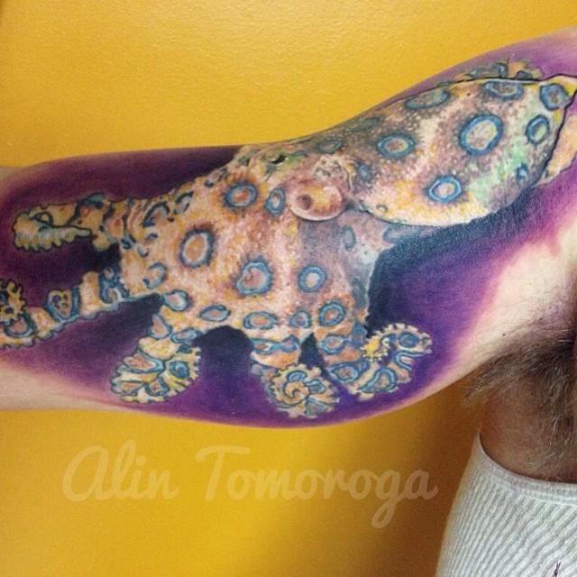 Greater Blue Ring Octopus by Alin Tomoroga: TattooNOW