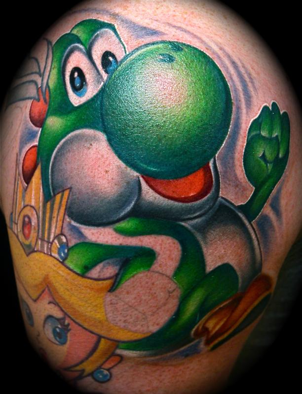 Yoshi Super Mario Brothers Color Tattoo by Mike Demasi: TattooNOW