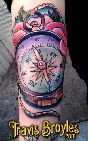 Compass and Rose by Travis Broyles: TattooNOW