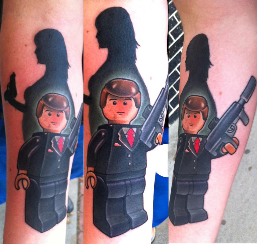 James bond lego by Gonzalo Chavez: TattooNOW