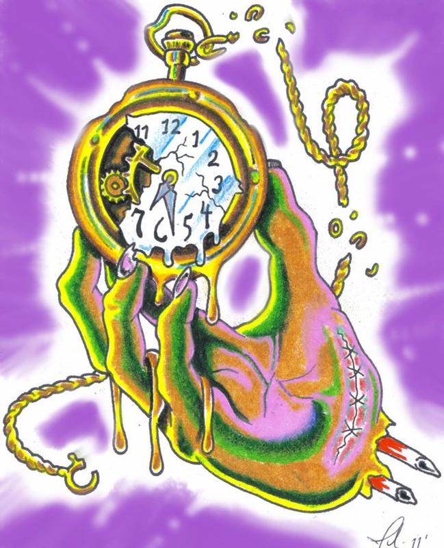 Dead time-prism colored pencil-zombie hand by Mark Nattress: TattooNOW