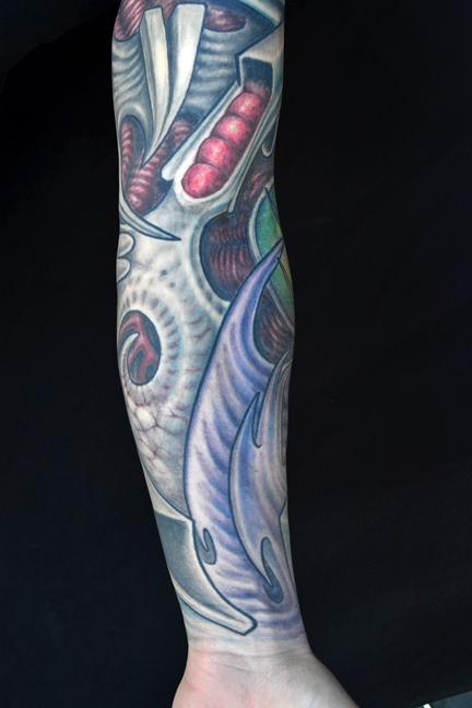 Jeff Johnson Tattoo : Tattoos : Bio-Organic : Blue Biomech Sleeve ...