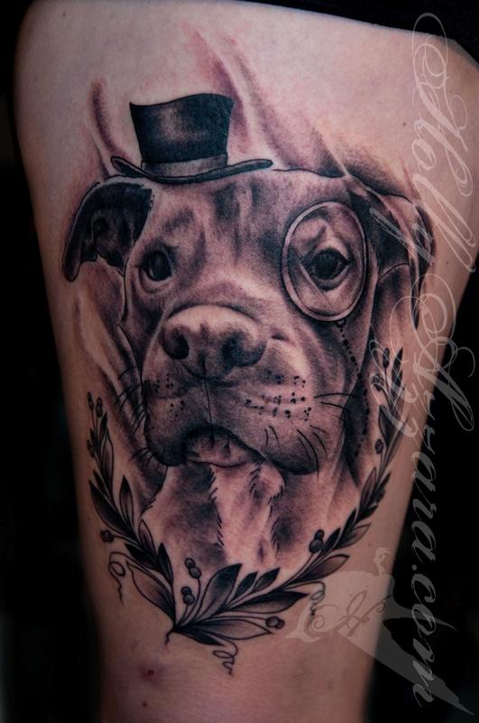 Fancy Pet Portrait "Linus" by Holly Azzara: TattooNOW