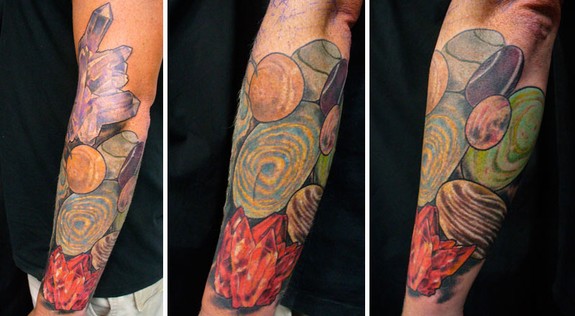A variety of crystals arm tattoo by Aureole: TattooNOW