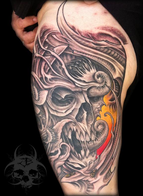 Skull and Bio by Jeremiah Barba: TattooNOW