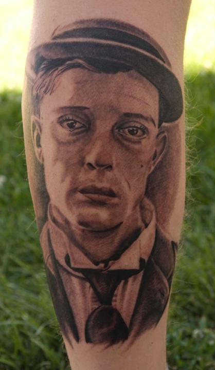 Buster Keaton Tattoo by Oak Adams: TattooNOW