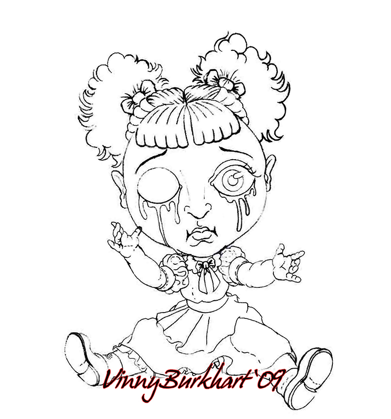 Warped Baby Doll Sketch Deal by Vinny Burkhart: TattooNOW