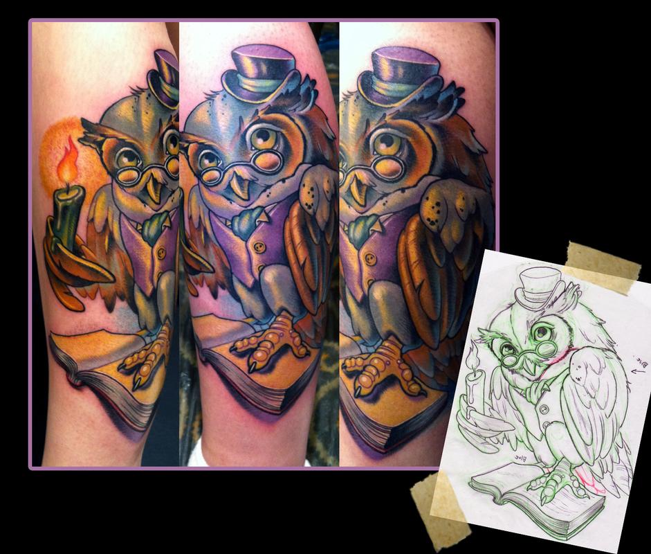 Wise Owl Tattoo by Scotty Munster: TattooNOW