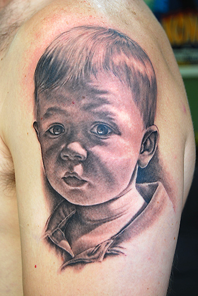 Child Portrait Tattoo by Shane ONeill: TattooNOW