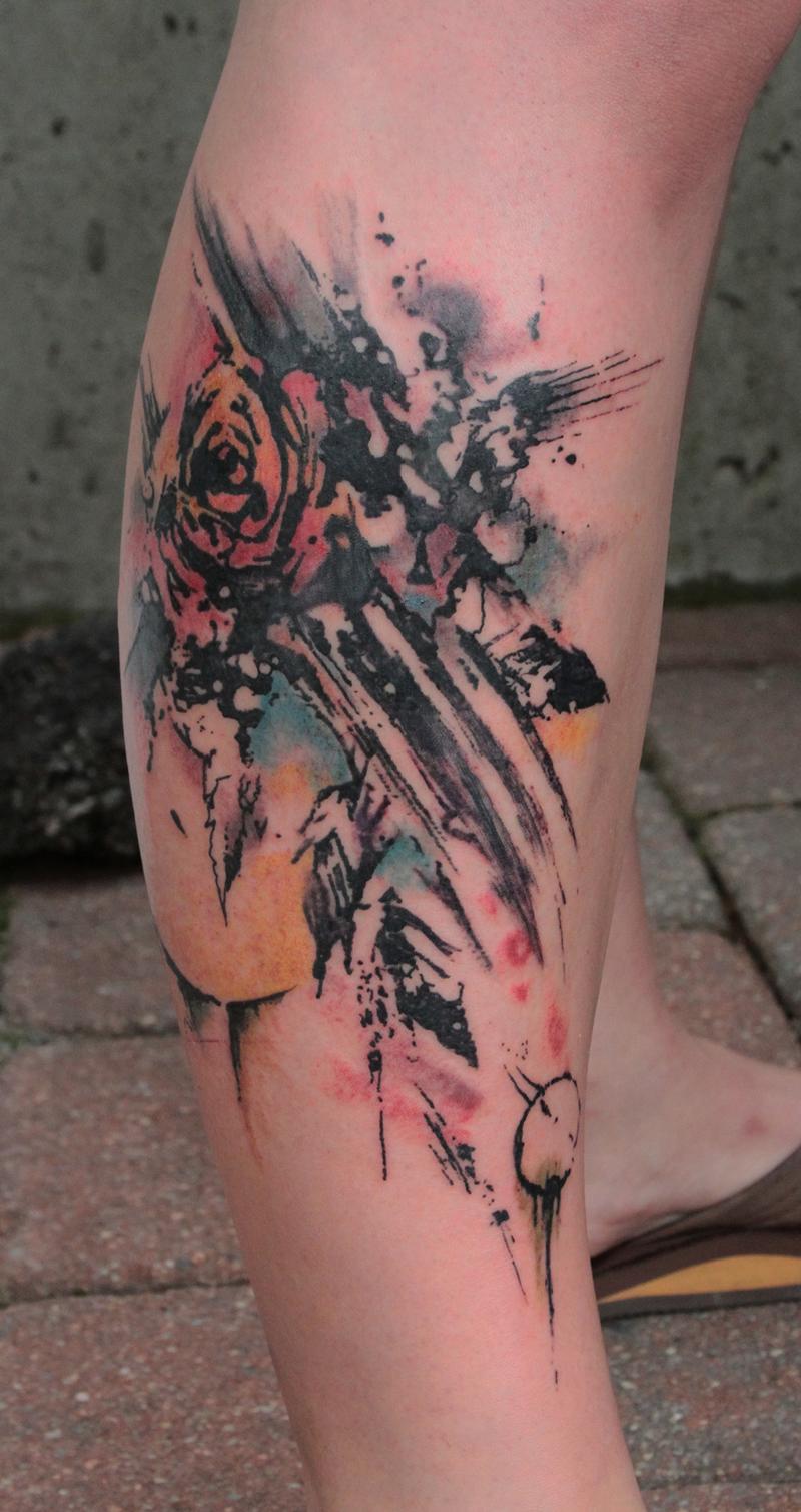 Abstract Rose Tattoo by Gene Coffey: TattooNOW