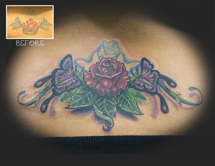 Rose and Butterflies Rework by James Rowe: TattooNOW