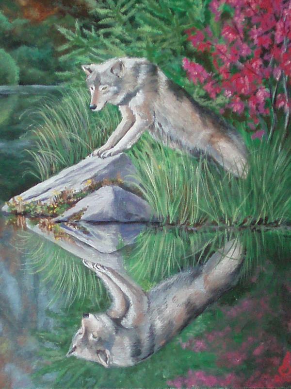 Wolf reflection by Jennifer Schichi: TattooNOW