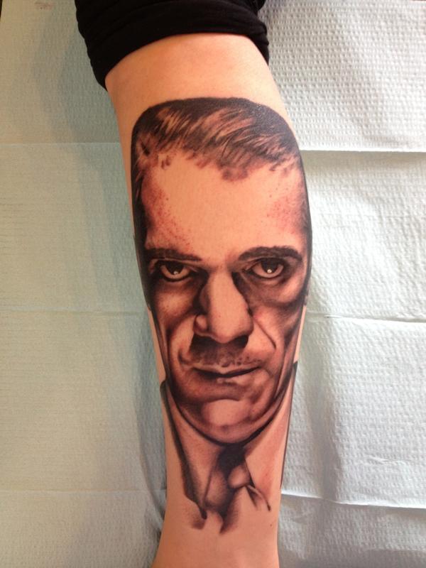 Boris Karloff portrait by Chad Leever: TattooNOW