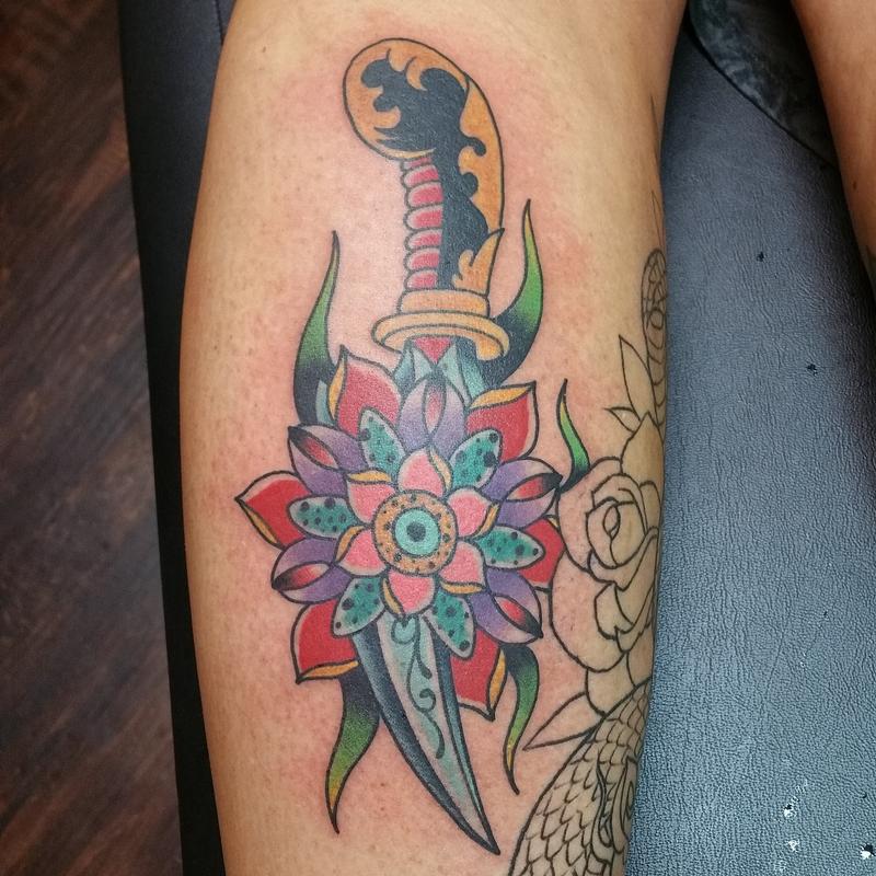 Dagger in Mandala Flower by Cody Hennings: TattooNOW