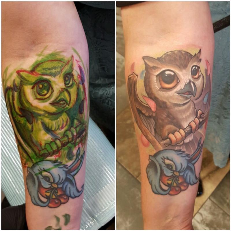 Lil Owl by Halo: TattooNOW