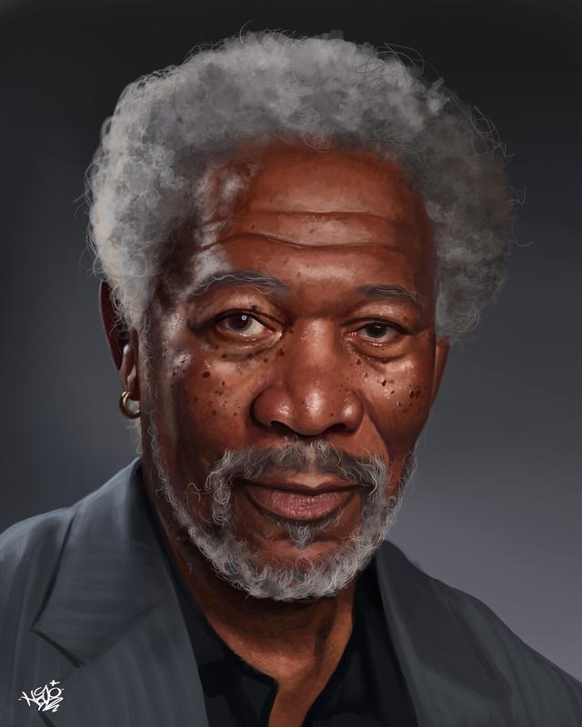 Morgan Freeman by Halo: TattooNOW