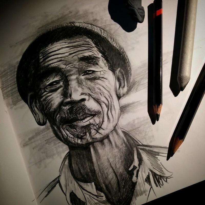 male portrait sketch by Vanessa Rodriguez: TattooNOW