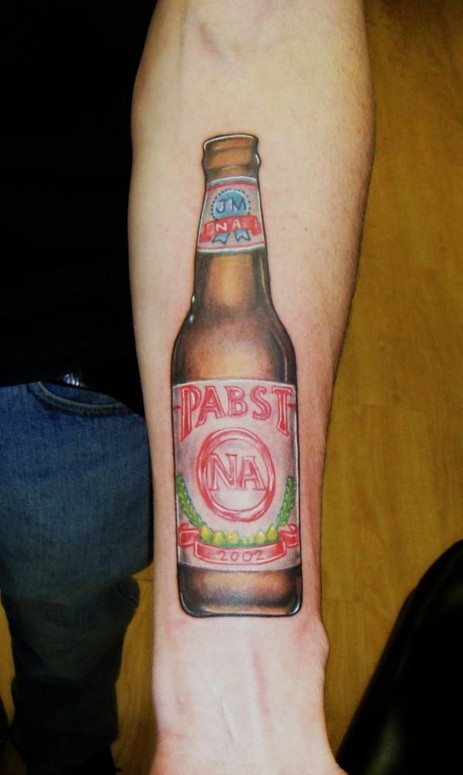Pabst Blue RIbbon PBR Beer Tattoo by Eric Bullock: TattooNOW