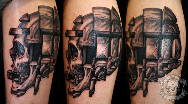 Cut Out Skull Tattoo by Tim Kern: TattooNOW