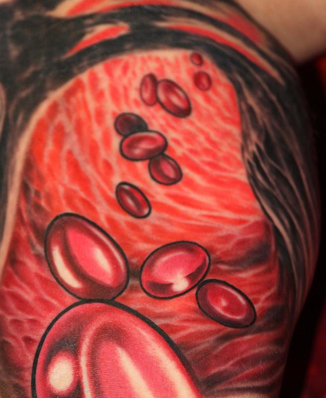 Red blood cells by Tony Adamson: TattooNOW