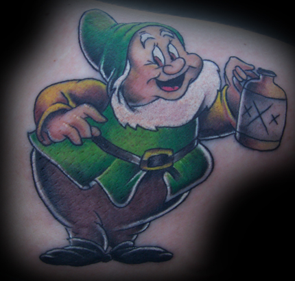 Happy dwarf, with his liquor. by Eli Williams: TattooNOW