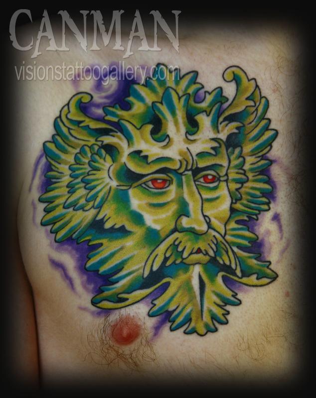 green man by Canman: TattooNOW