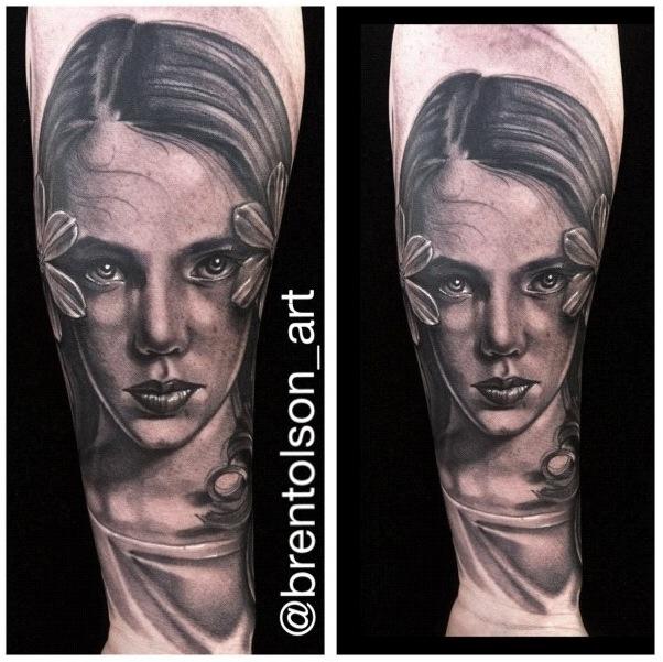 Black and Gray realistic portrait tattoo, Brent Olson Art Junkies ...