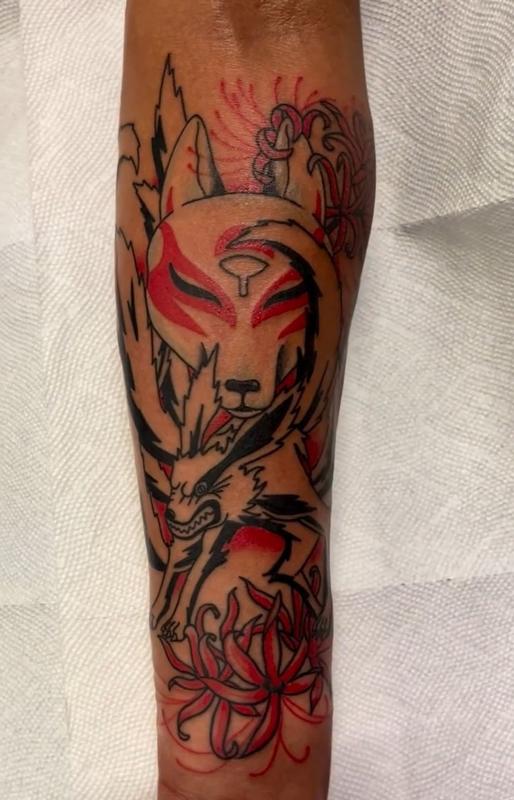 Traditional Style Nine-tailed Fox and Inari Mask by Justin Gorbey ...