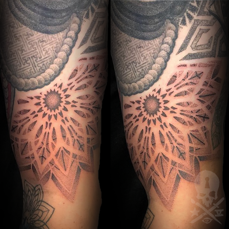 Negative space mandala by Yoni: TattooNOW
