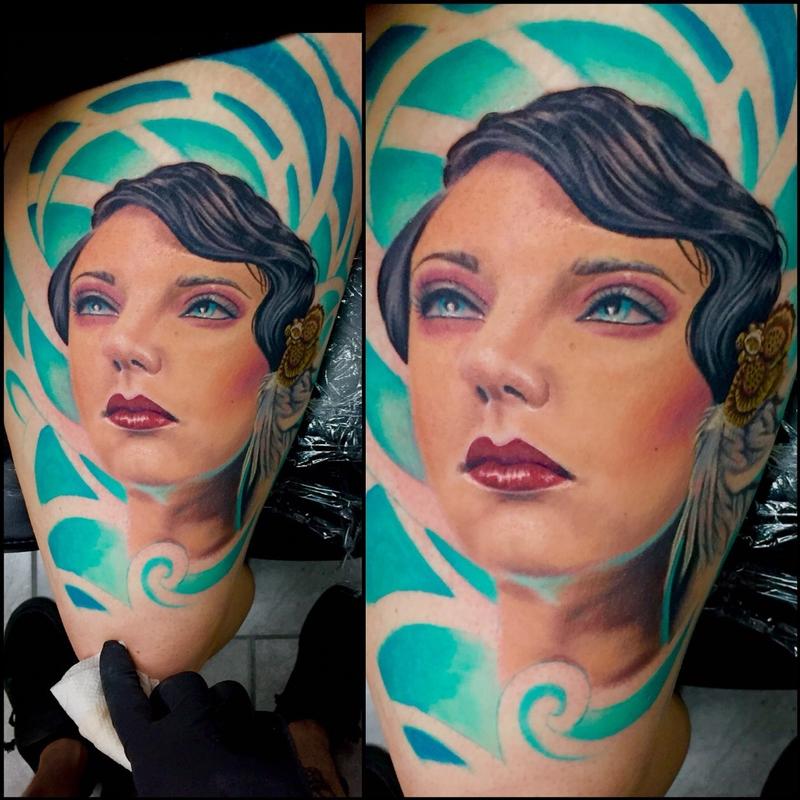 Flapper Girl (Color) by Chad Miskimon: TattooNOW
