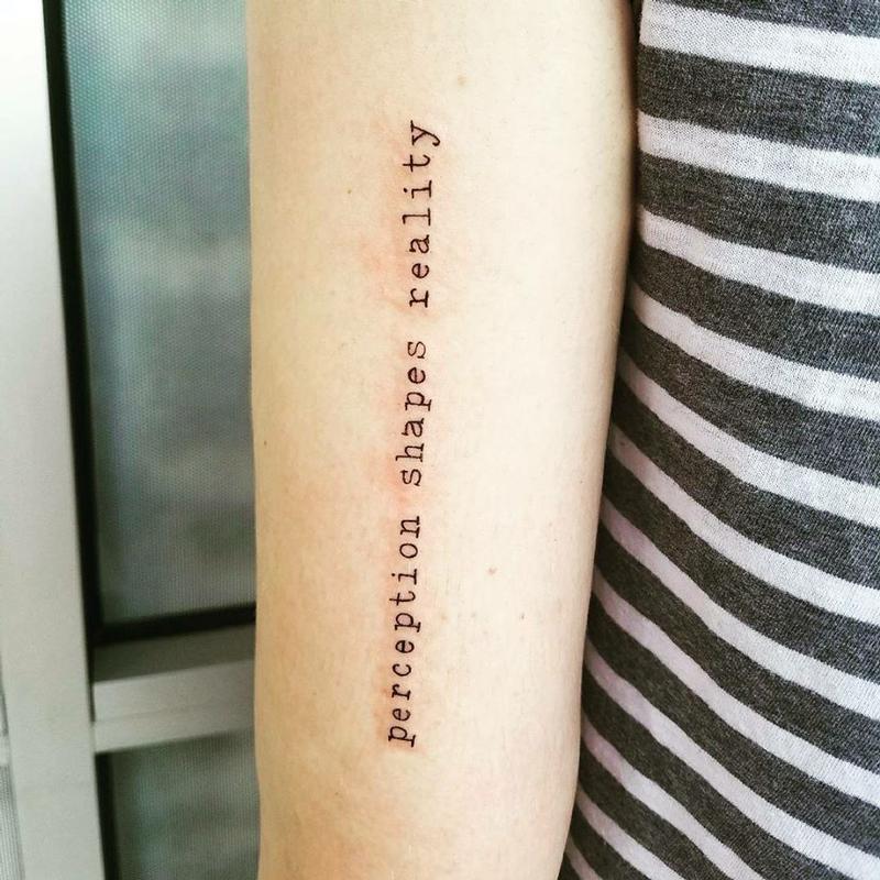 Perception Shapes Reality Script by Stefanee Schofield: TattooNOW