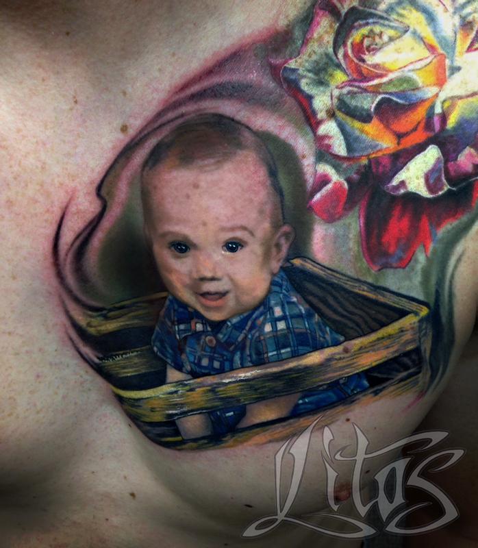 Baby in a crate by LITOS: TattooNOW
