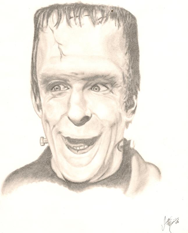 Herman Munster. Pencil on paper by Justin Mariani: TattooNOW