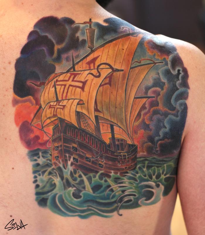 Crusader Ship Tattoo by Marvin Silva: TattooNOW