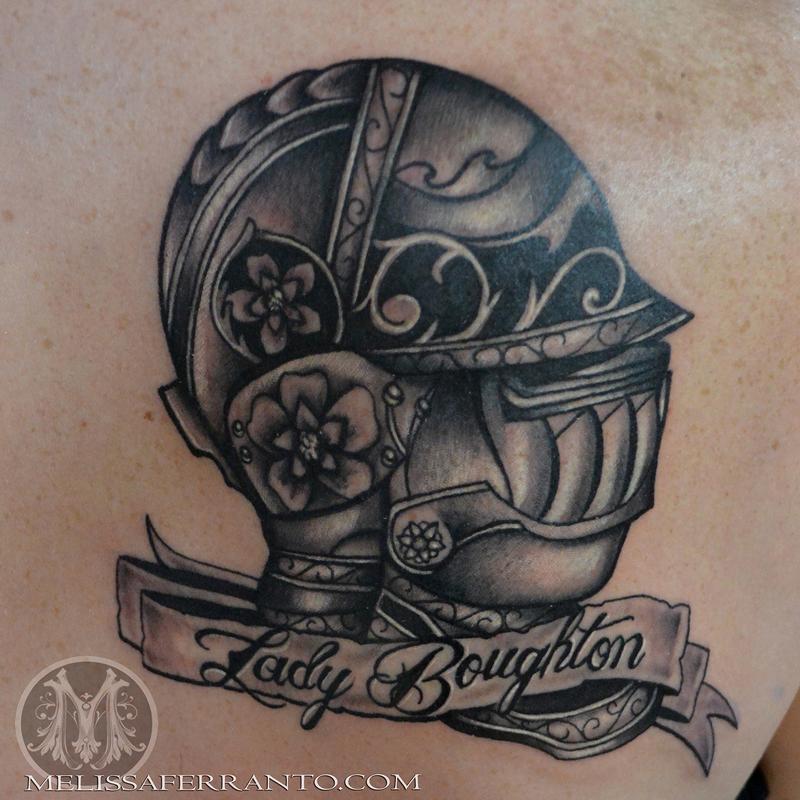 Knight's Helmet Tattoo by Melissa Ferranto: TattooNOW