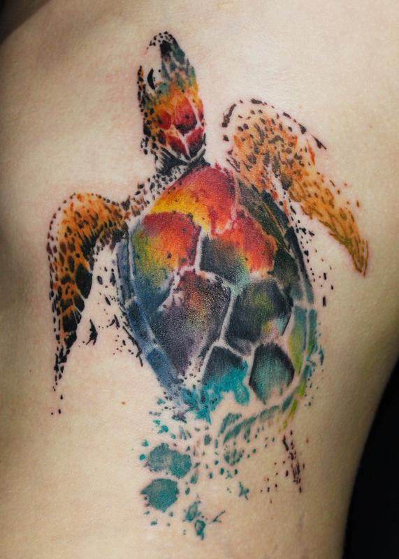 Spatter Turtle by Steve Phipps: TattooNOW