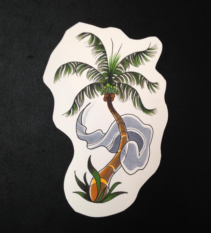 Ghost Palm Tree by Adam Considine: TattooNOW