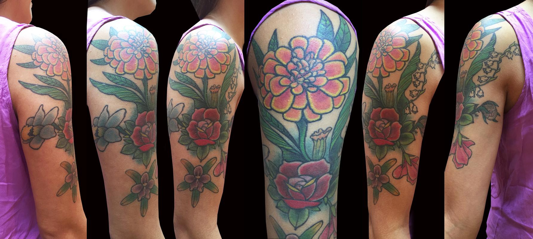 Flower Half-Sleeve by Adam Considine: TattooNOW