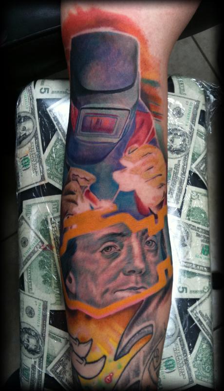 Check Engine Light Welder Tattoo by Stevie Monie: TattooNOW