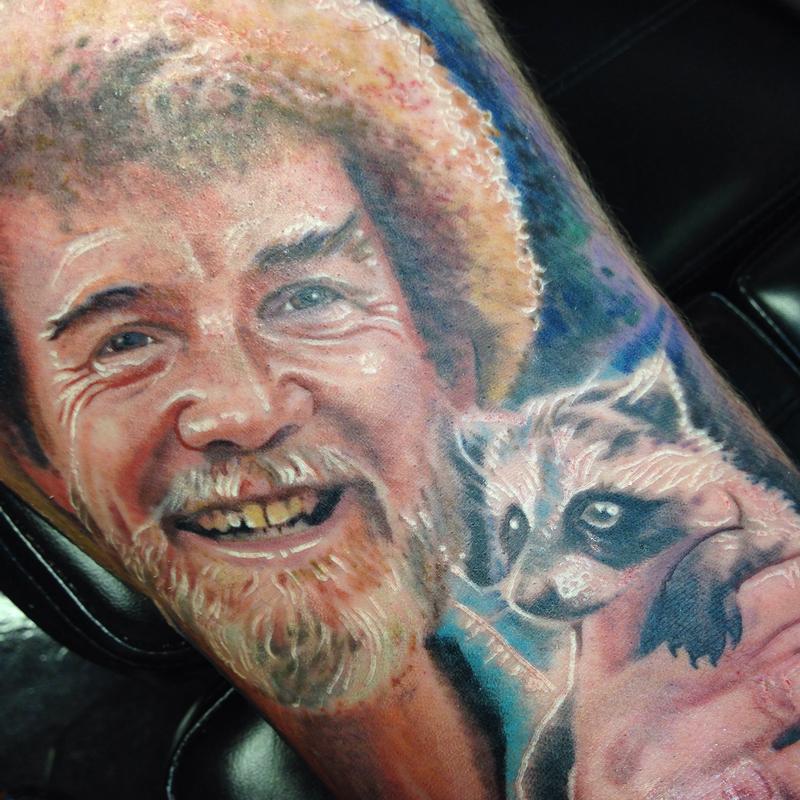 Bob Ross Tribute Tattoo by Stevie Monie: TattooNOW